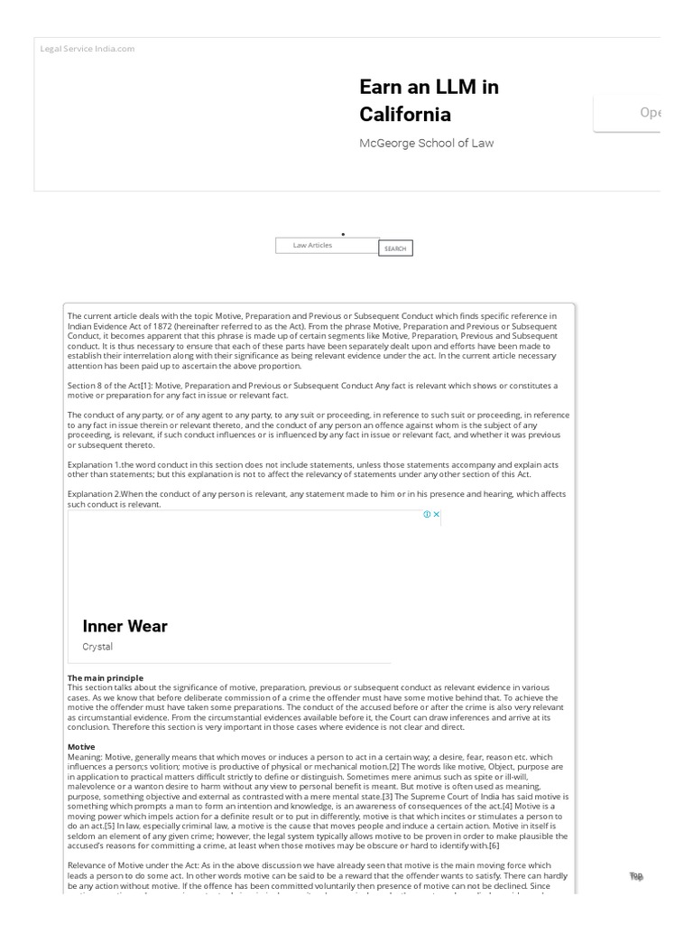 Motive Preparation and Previous or Subsequent Conduct | PDF | Crimes ...