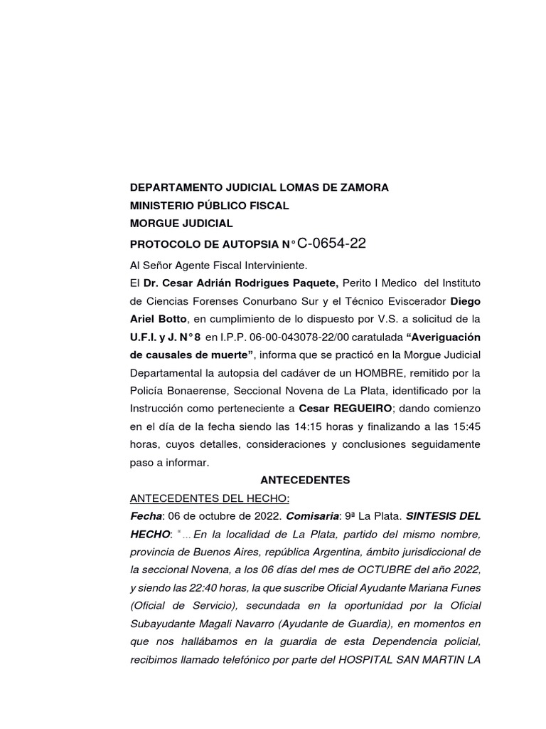 Informe de La Autopsia | PDF | Abdomen | Anatomía humana