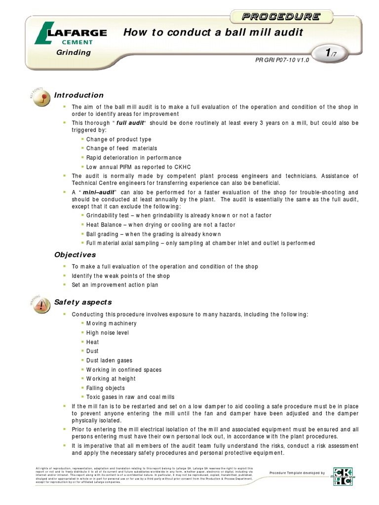 How To Conduct A Ball Mill Audit | PDF | Mill (Grinding)