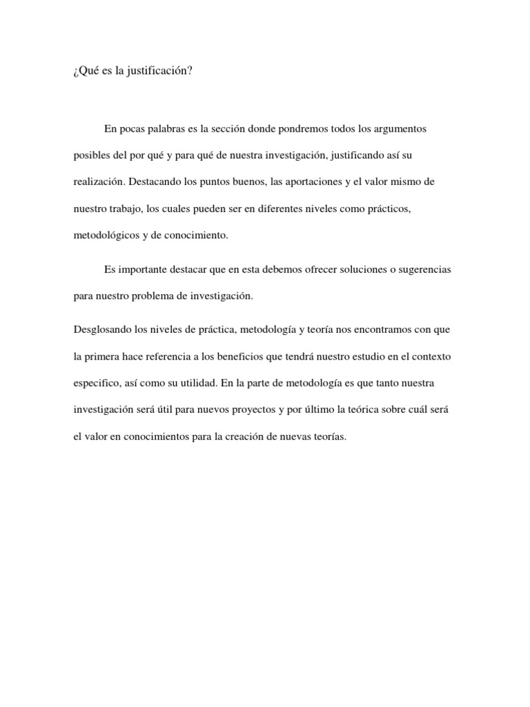Qué Es La Justificación | PDF
