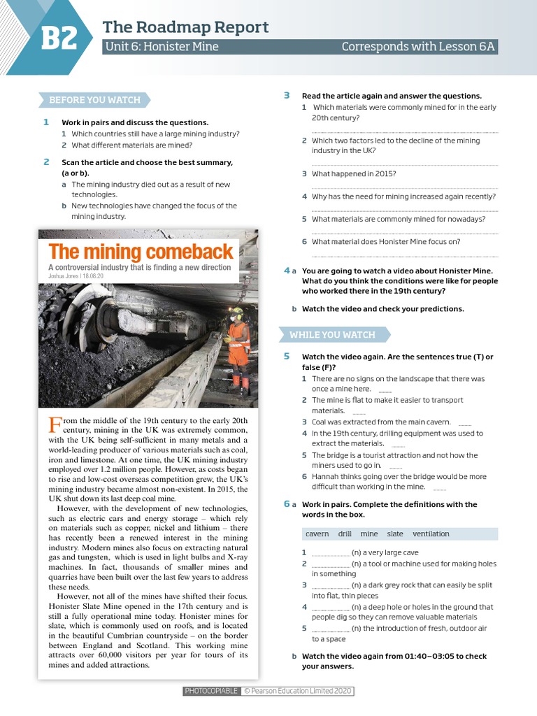 ROADMAP Report B2 Worksheet Unit | PDF