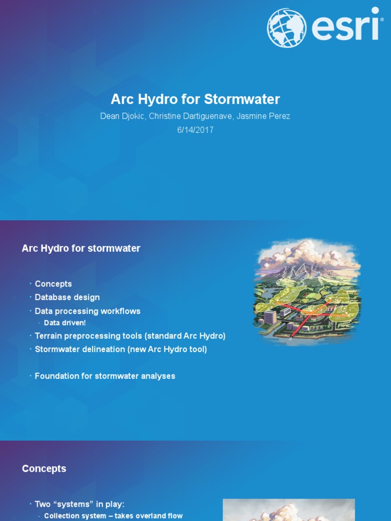 Arc Hydro Stormwater Management Guide | PDF | Drainage Basin | Storm Drain