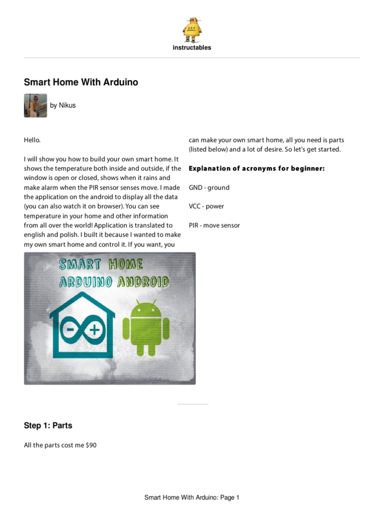 Smart Home With Arduino | PDF | Arduino | Android (Operating System) Smart Home With Arduino | PDF | Arduino | Android (Operating System)