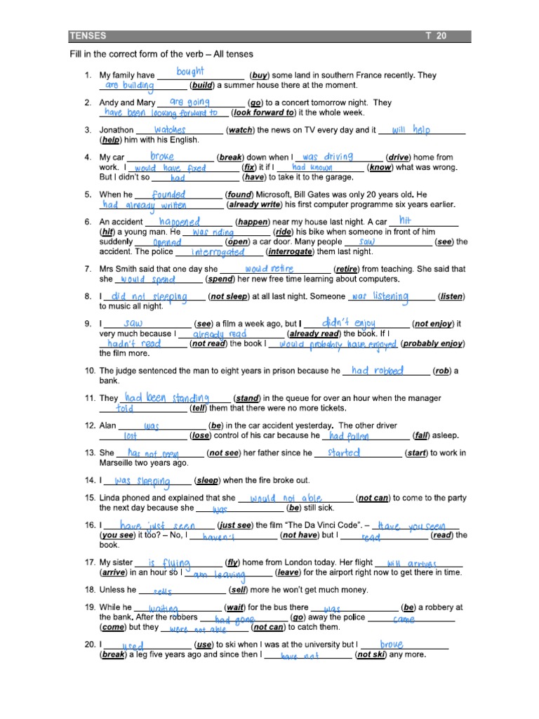 Student Tutorial Mix Tenses 1 | PDF
