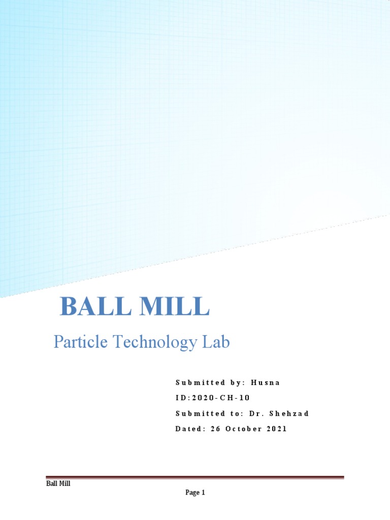 Ball Mill | PDF | Mill (Grinding) | Wear