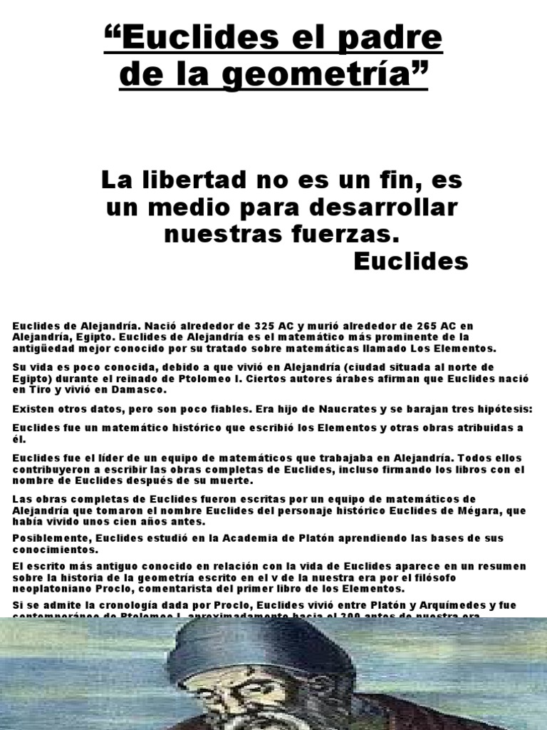 Biografía de Euclides, padre de la geometría | PDF | Euclides | Geometría