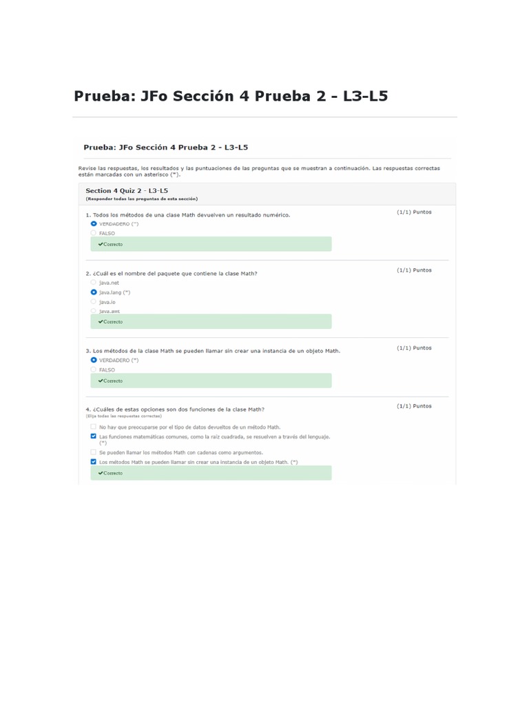 Java Evaluacion Seccion 4 Prueba 1 l1 - l2 | PDF | Informática