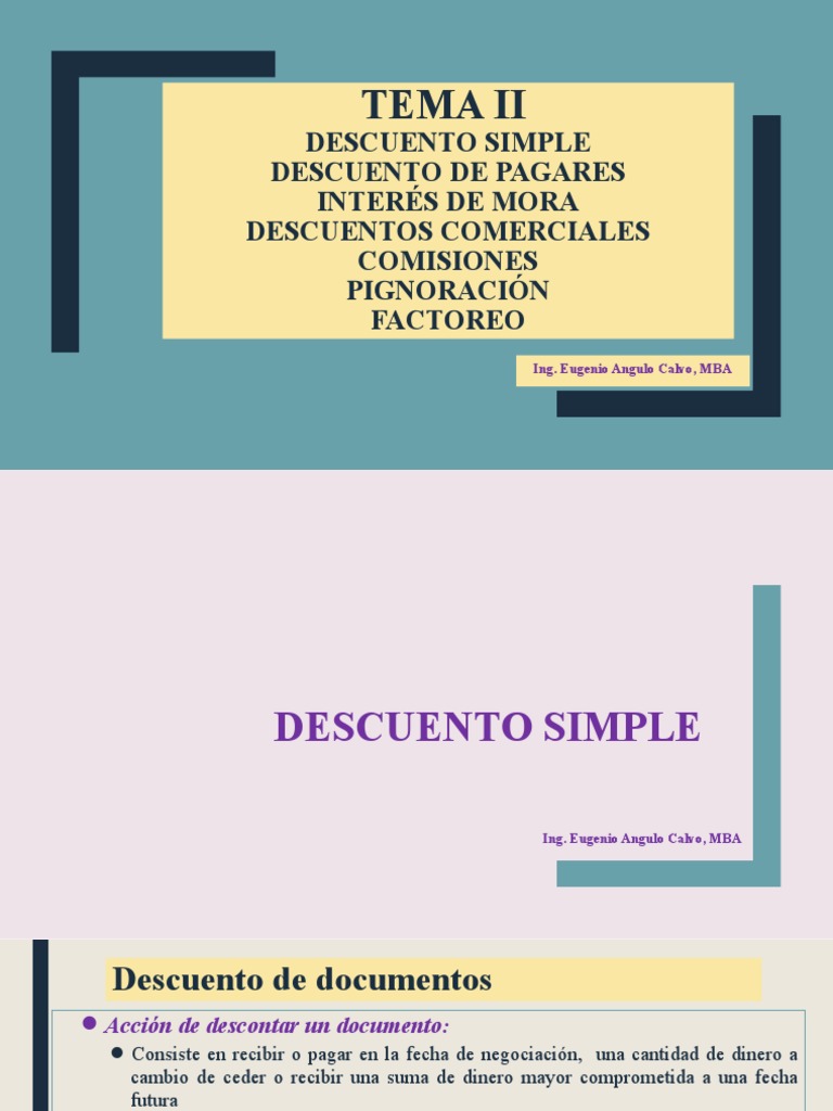 Tema II Descuentos y Costos Financieros | PDF | Interés | Bancos