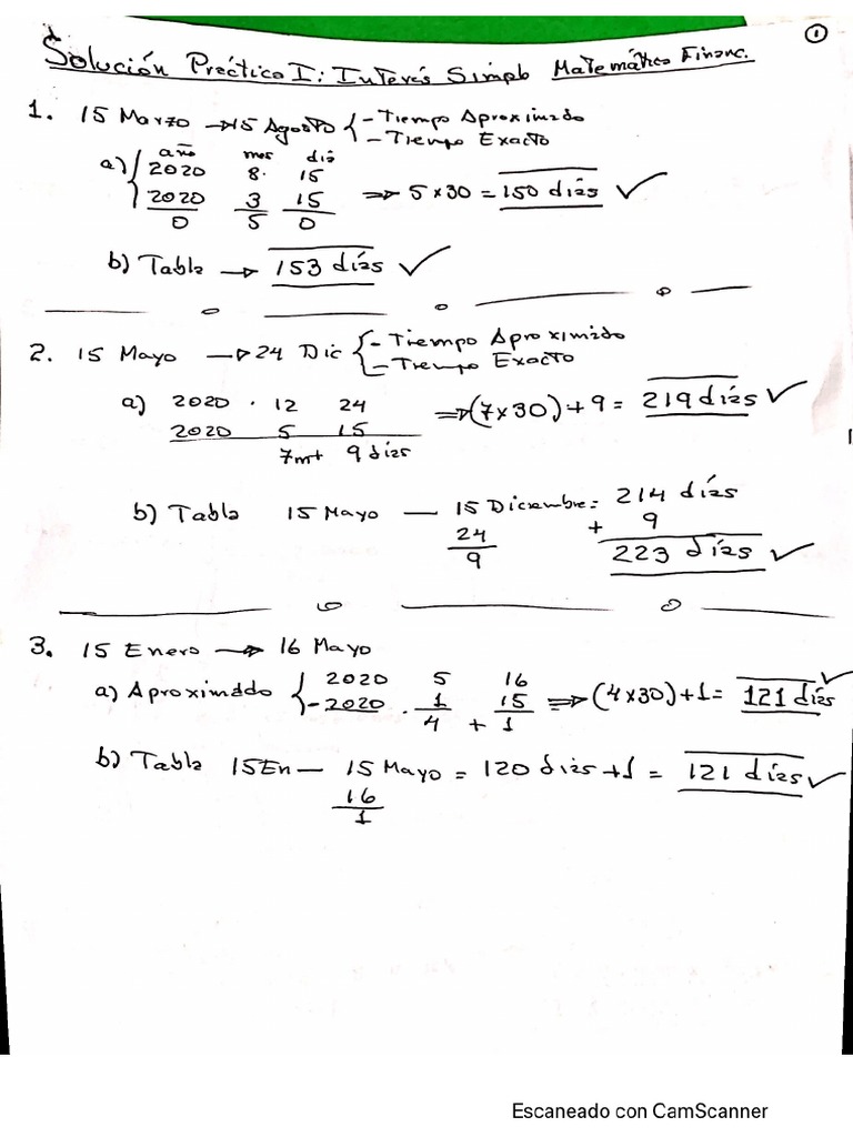 Solución Practica 1 Interés Simple de 1 A Ejemplo 18 | PDF