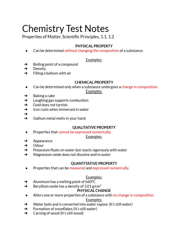 Chemistry Unit 1 Test Notes | PDF | Isotope | Accuracy And Precision