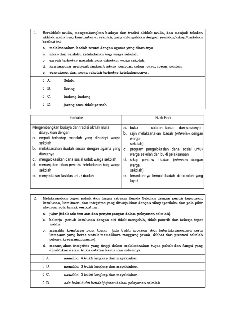 Rubrik Dan Bukti Fisik Sesuai Aplikasi | PDF