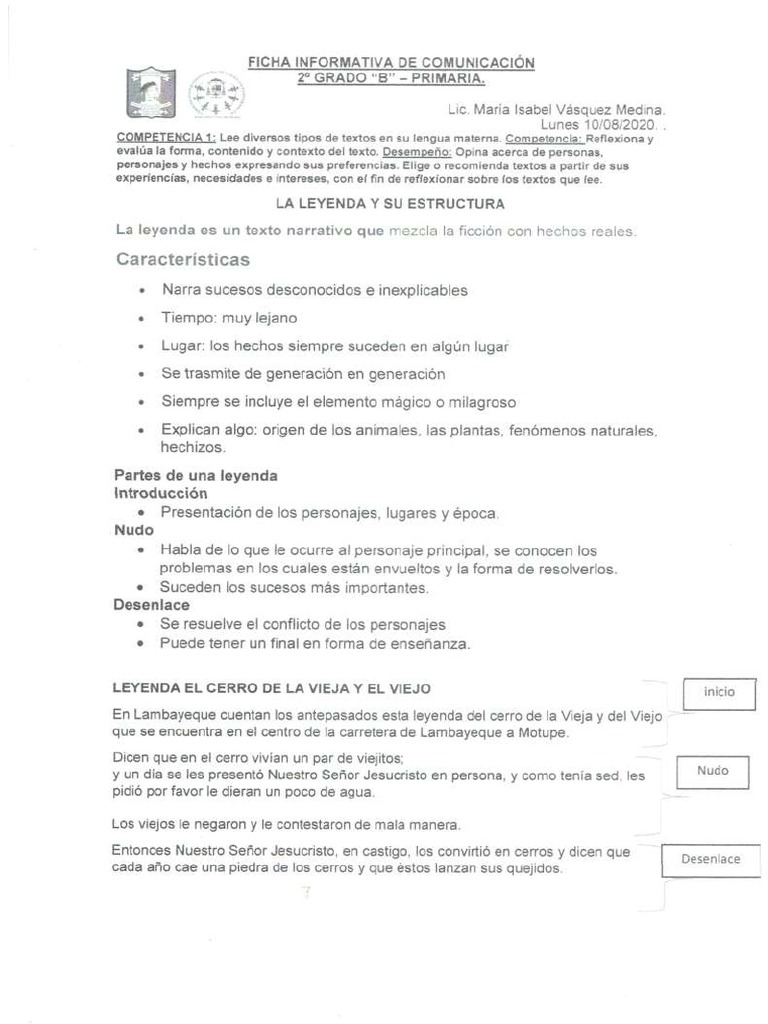 CONOCIENDO LA LEYENDA Y SU ESTRUCTURA | PDF