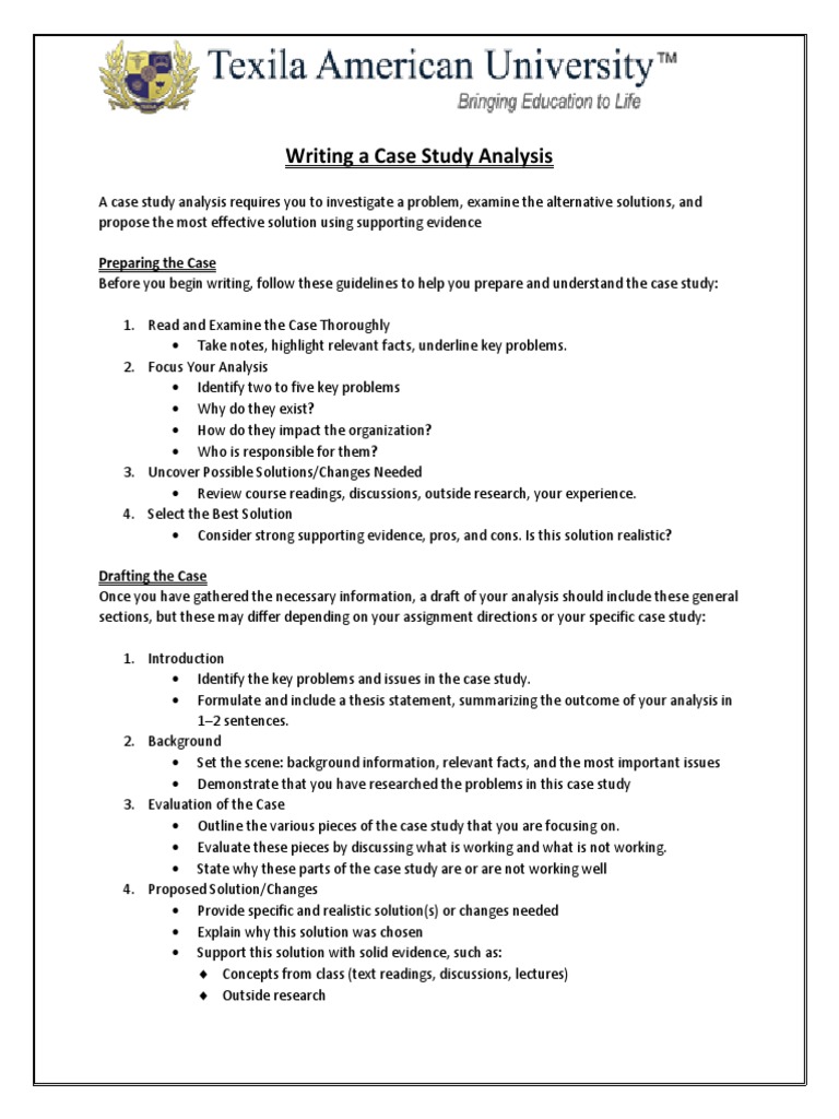 Guideline For Case Study Analysis | PDF | Thesis | Evidence