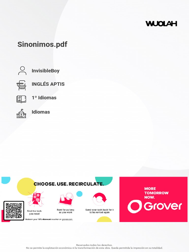 Wuolah Free Sinonimos | PDF