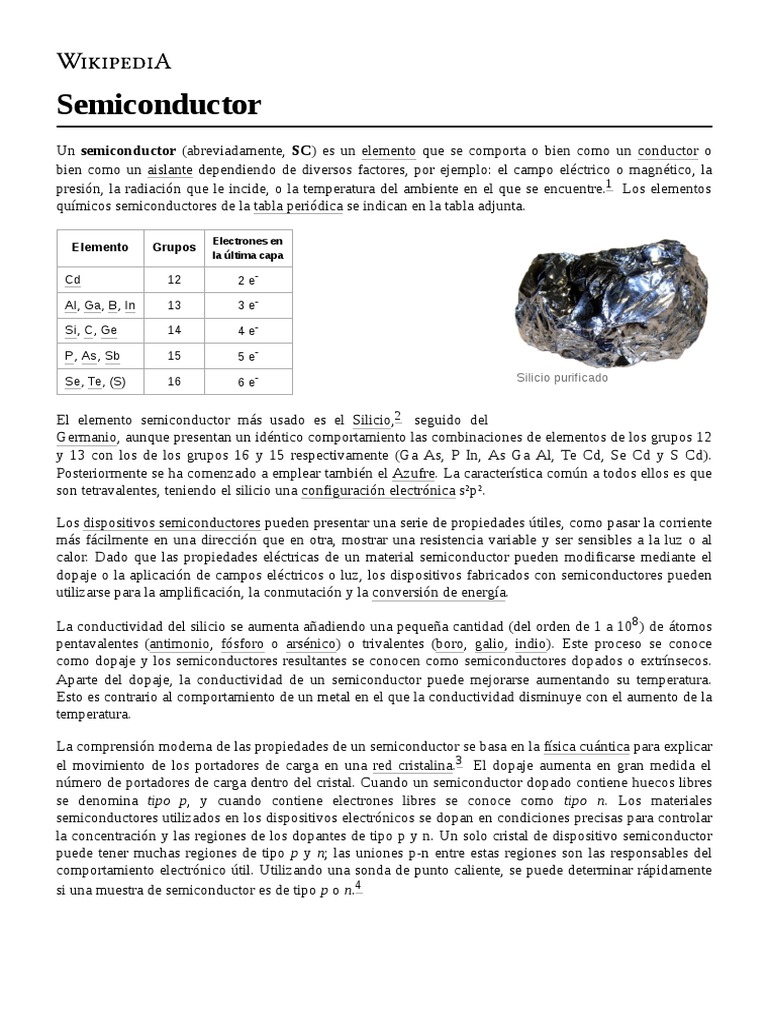 Semiconductor | PDF | Semiconductores | Dopaje (semiconductor)