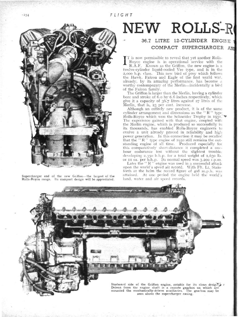 Rolls-Royce Griffon Engine Overview | PDF | Vehicles | Aircraft