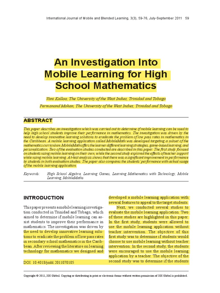 Kalloo 2011 | PDF | Teaching Method | Learning