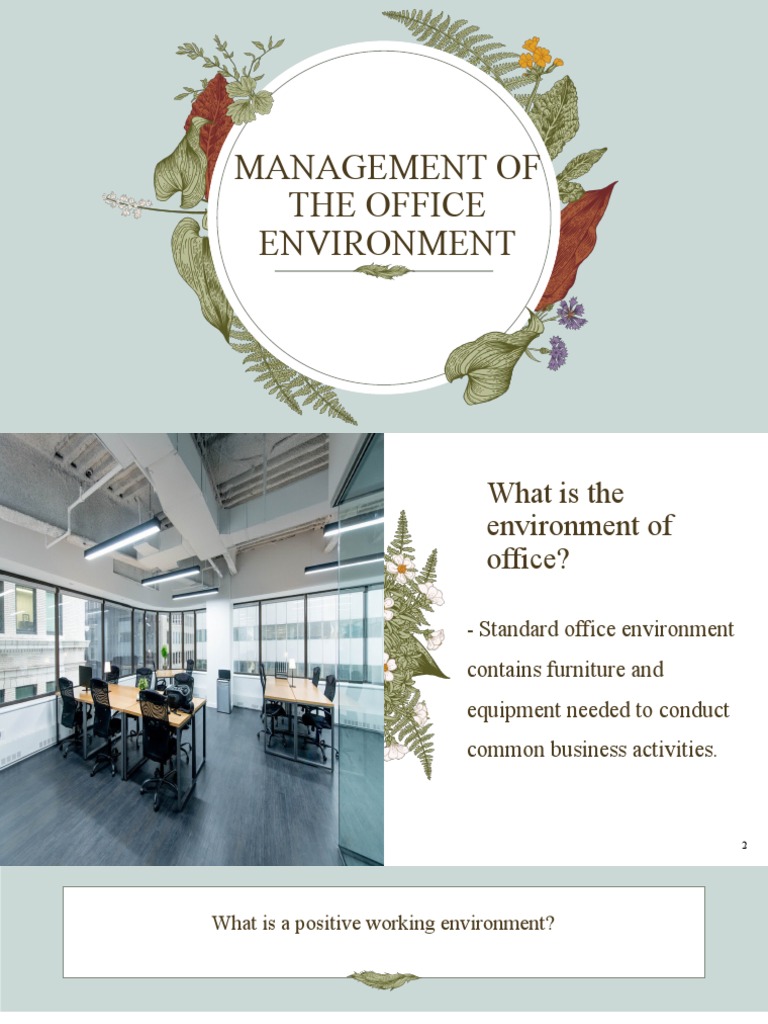 Managing Office Environment for Success | PDF | Human Factors And ...