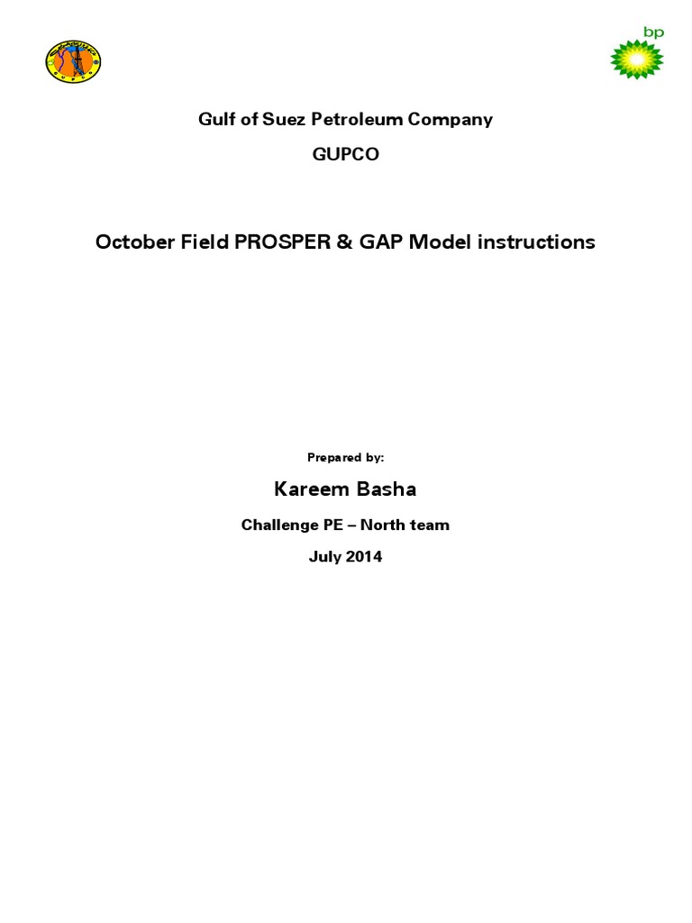October PROSPER & GAP Model Instructions | PDF | Petroleum Reservoir | Barrel (Unit)