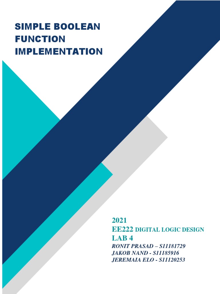 Ee222 LAB 4 | PDF | Logic Gate | Electrical Circuits