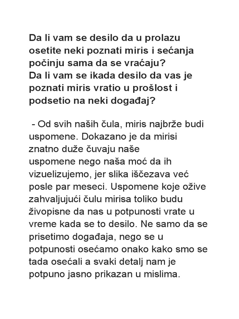 Zanimljivosti o Mirisima | PDF