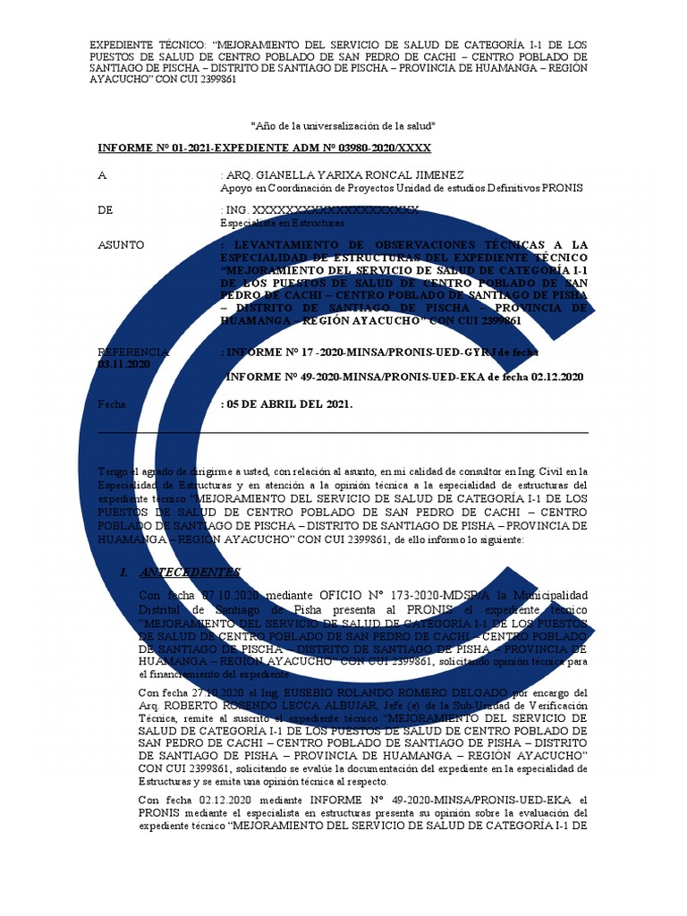 Informe #01 Estructuras | PDF