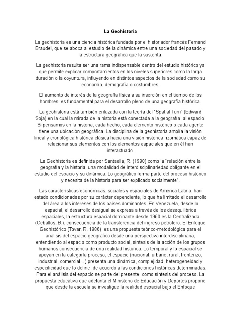 La Geohistoria | PDF | Turismo | Geografía
