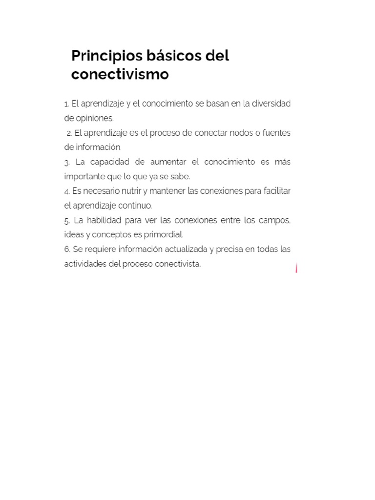 Principios Basico Del Conectivismo | PDF