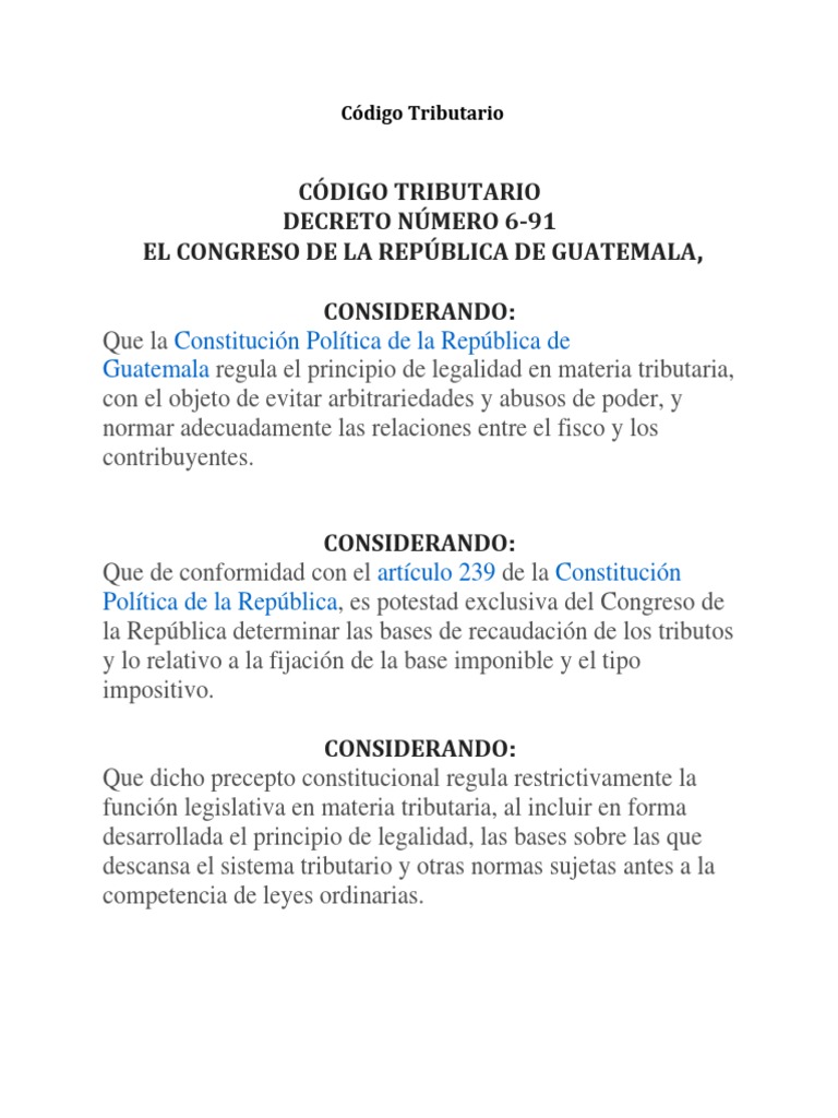 Código Tributario | PDF | Estatuto de limitaciones | Pagos