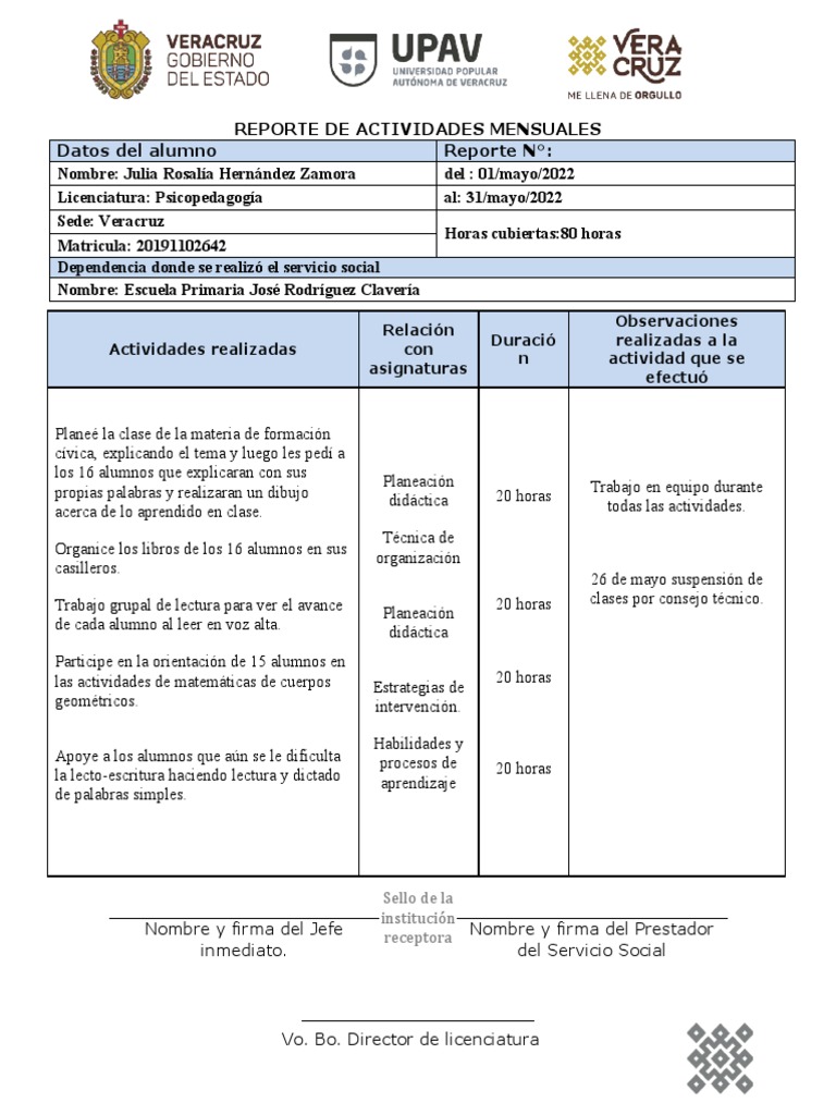 Formato SS-04 Reporte Mensual #3 | PDF | Ciencia cognitiva | Enseñando