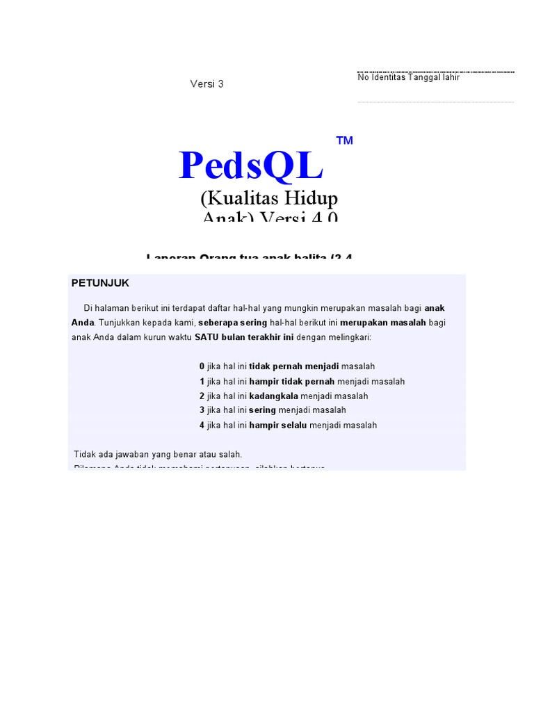 PEDSQL | PDF