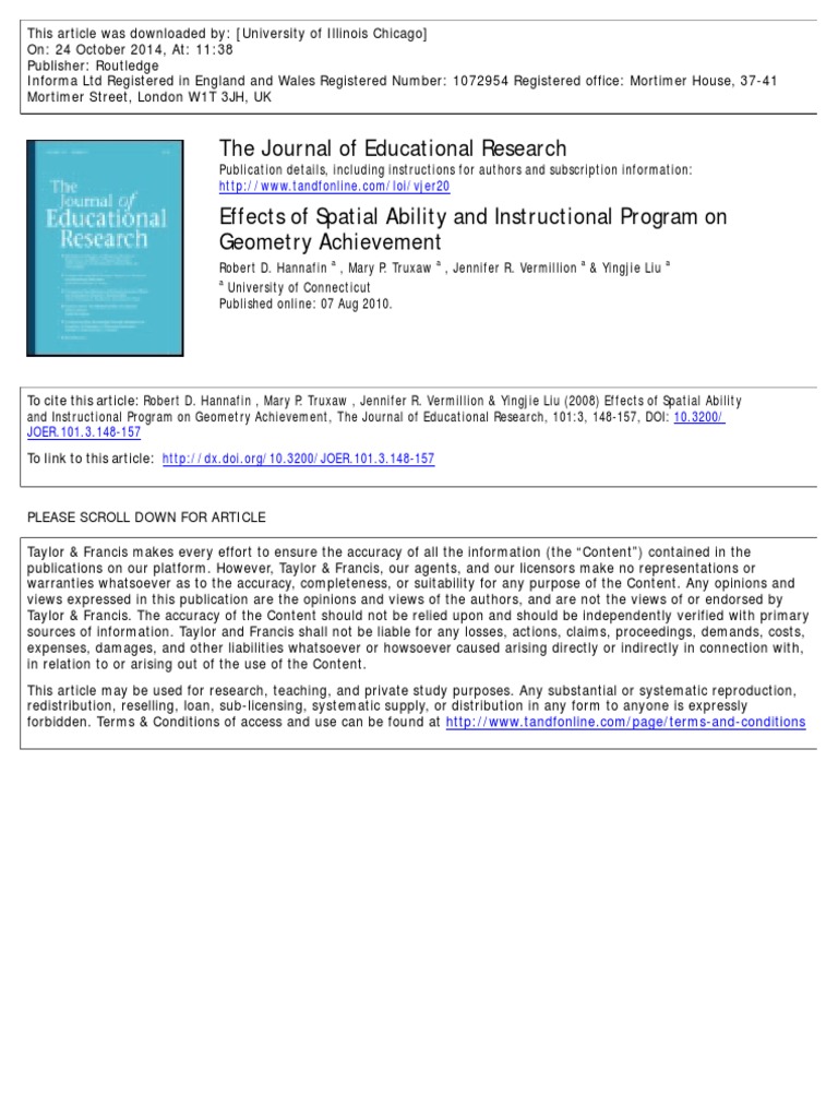 Effects of Spatial Ability | PDF | Learning | Mathematics Effects of Spatial Ability | PDF | Learning | Mathematics