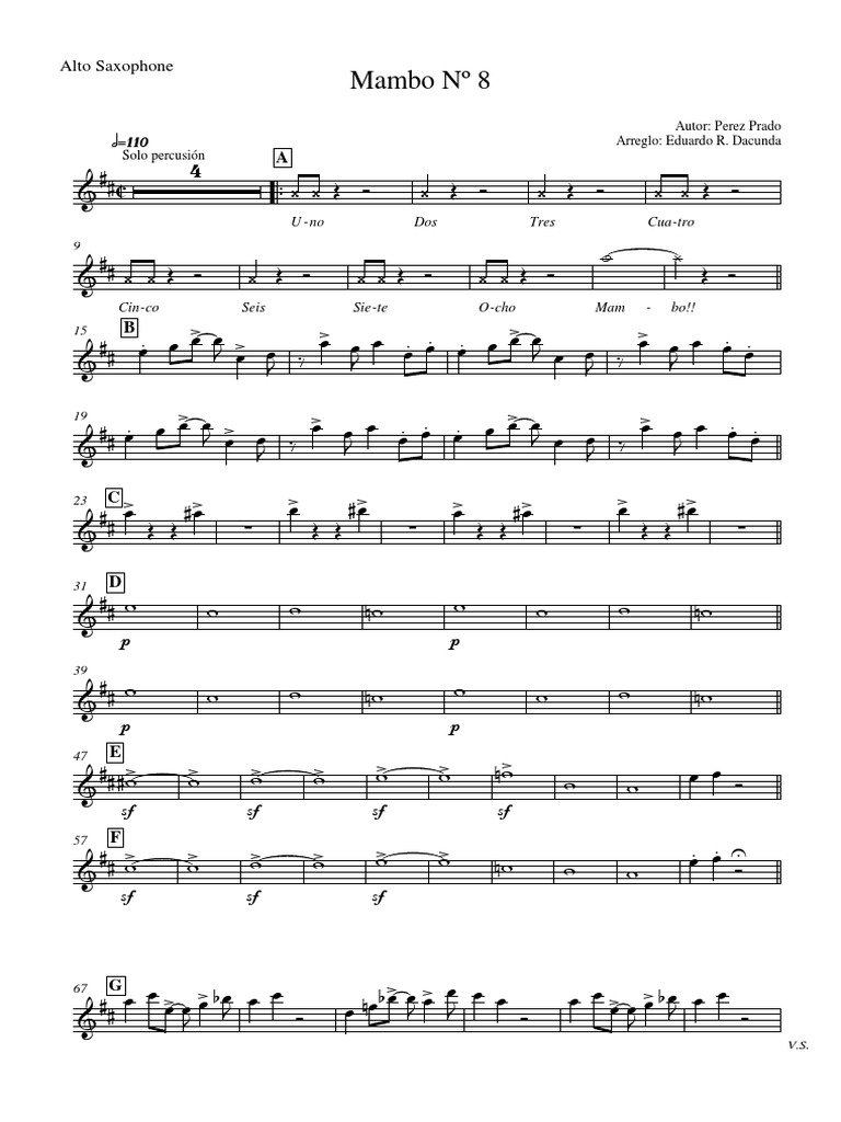 Mambo 8 | PDF | Latin American Music | Cuban Music