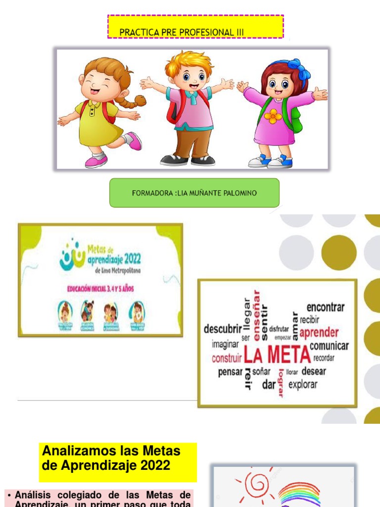 Metas de Aprendizaje 2022 .Lia Munante 2 | PDF | Evaluación | Aprendizaje