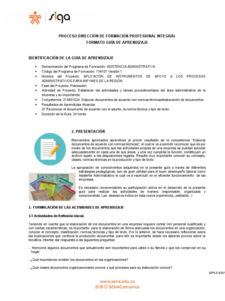 GFPI-F-019 - GUIA - DE - APRENDIZAJE Reconocer El Documento de Acuerdo Con El Asunto, La Norma ...