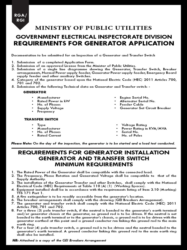EID Generator Application Requirements | PDF | Switch | Electric Generator