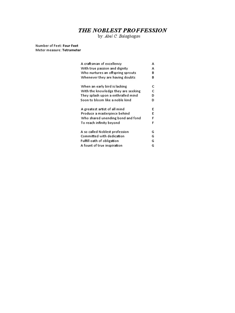 The Noblest Proffession | PDF