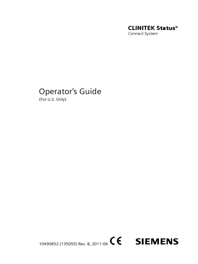 CLINITEK Status Connect System Operators Manual Rev-B 2011-06 English ...