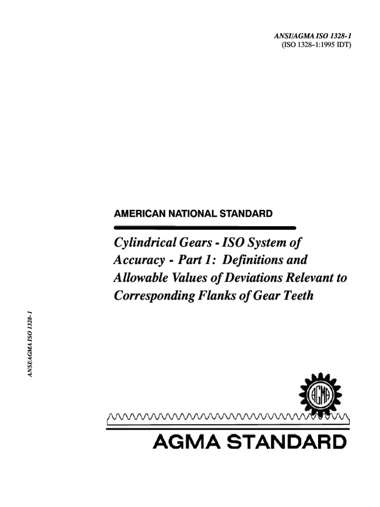 Iso 1328-Agma - Parte 1 | PDF | Engineering Tolerance | Accuracy And Precision
