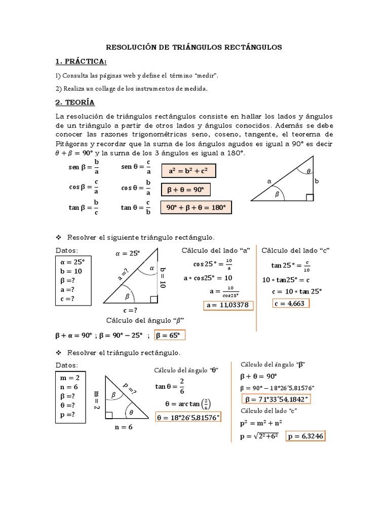 Triangulos Rectangulos | PDF | Triángulo | Funciones trigonométricas