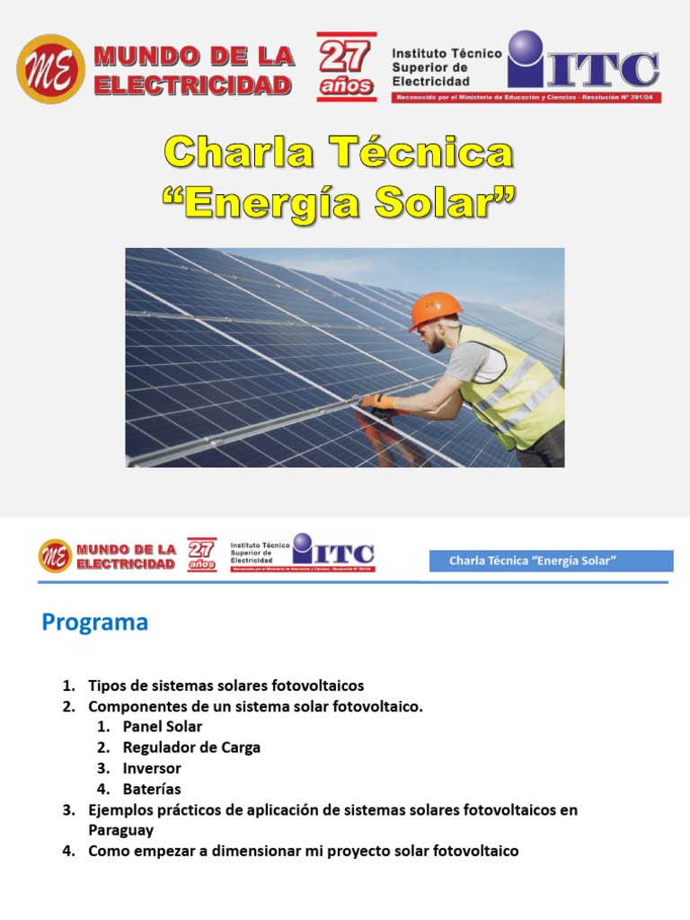 Presentación - Charla Técnica - Energia Solar - Asuncion | PDF | Energía solar | Panel solar