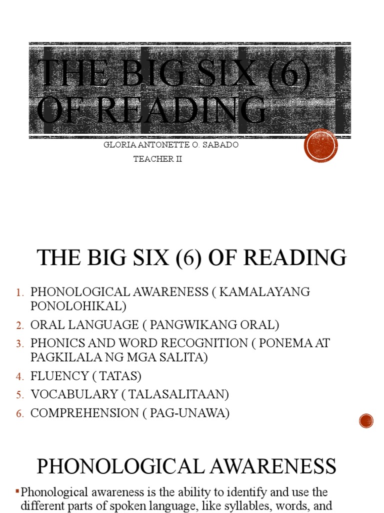 The Big Six of Reading Explained | PDF | Syllable | Phonics