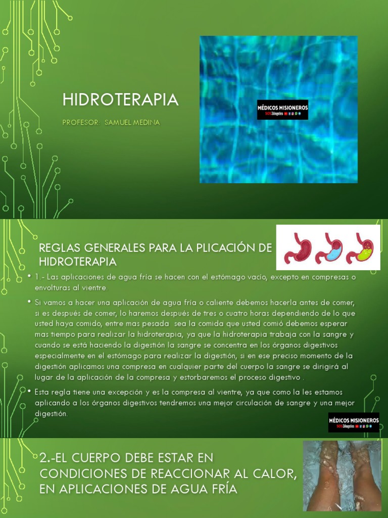 Reglas generales y principios básicos de la hidroterapia | PDF | Digestión | Agua