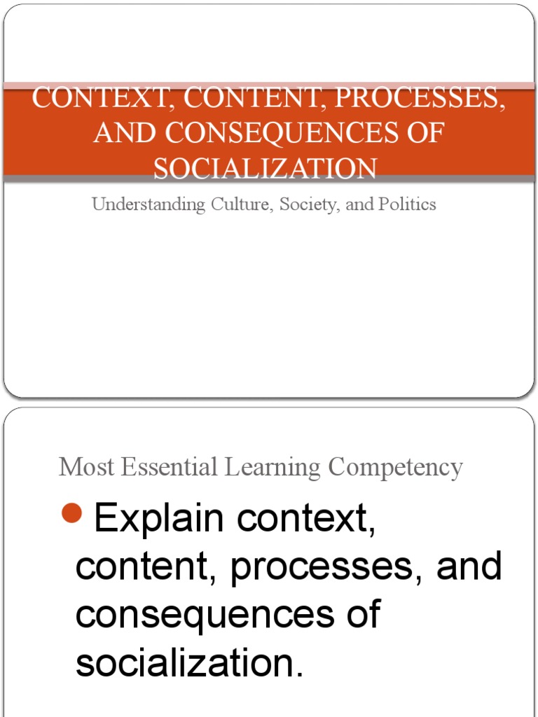 Context Content Processes and Consequences | PDF | Socialization ...