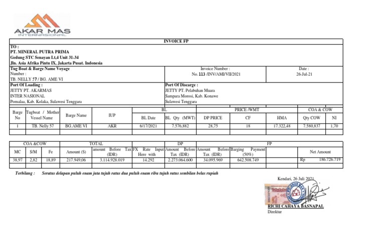 113 Invoice FP TB Nelly 57 26072021 | PDF