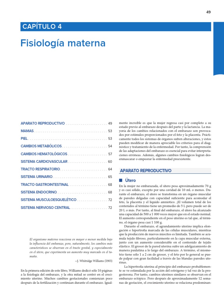 Williams Obstetricia, 25 Ed. Capítulo 4 | PDF | El embarazo | Placenta