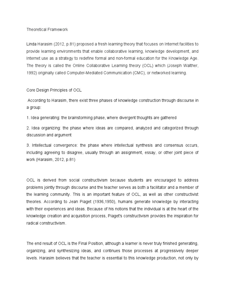 Theoretical Framework | PDF | Constructivism (Philosophy Of Education ...
