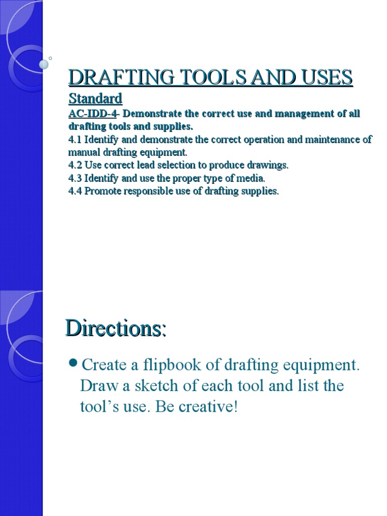 Essential Drafting Tools and Their Uses | PDF | Technical Drawing | Drawing
