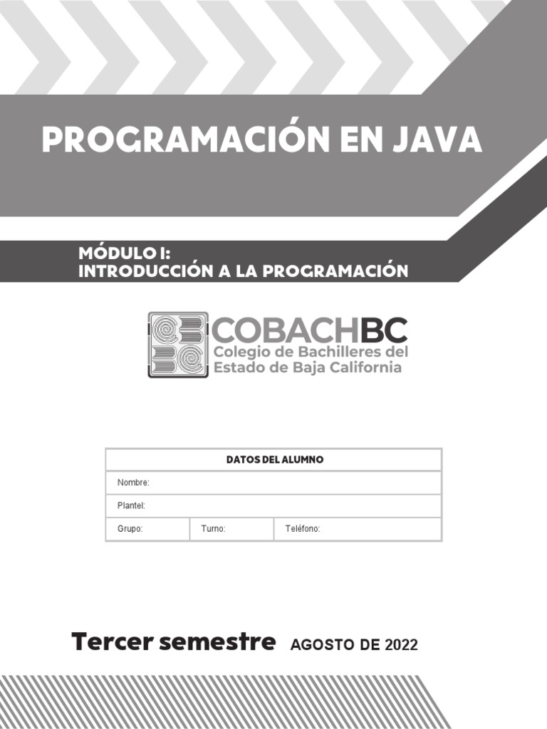 Programación en Java Módulo I - 2022-2 | PDF | Lenguaje de programación ...