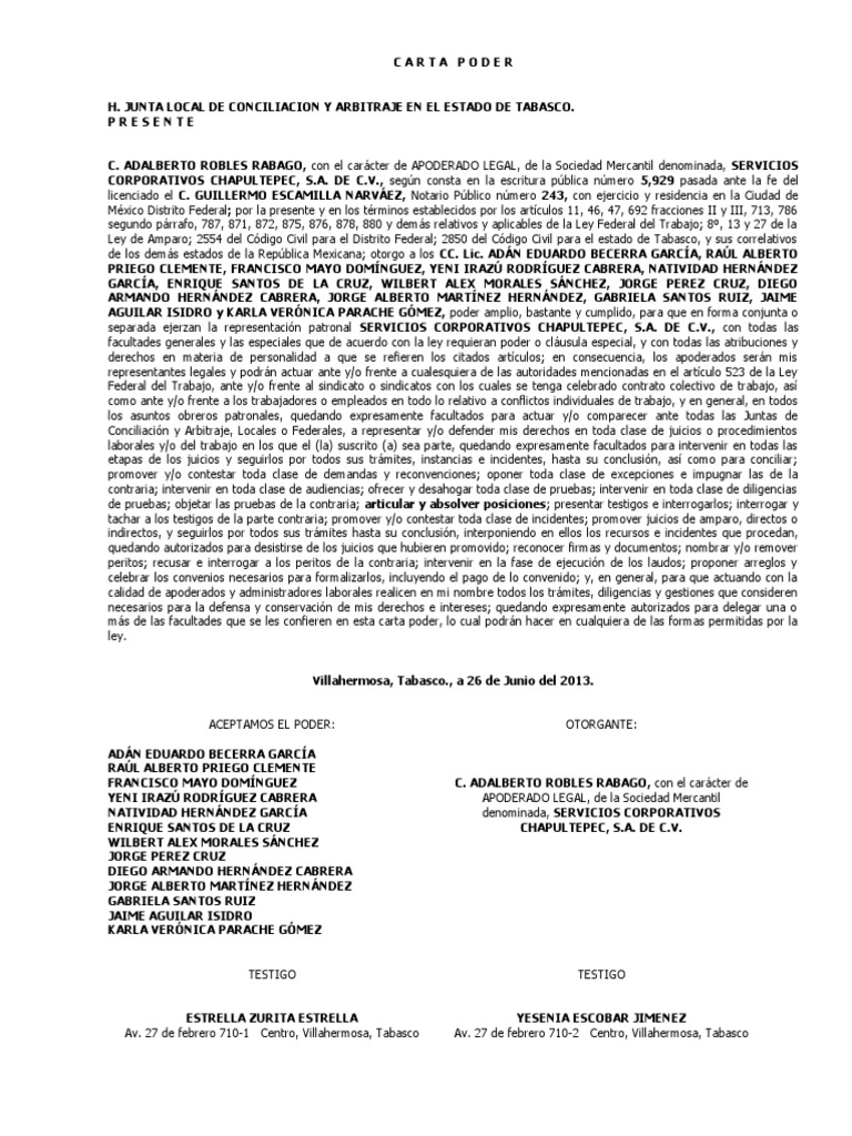 Aa. Cartas Poder - V A R I A S | PDF | México | Sindicato
